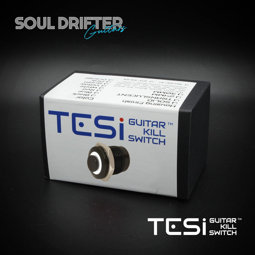 Tesi FILO 16MM Momentary LED Push Button Guitar Kill Switch Black - Wh ...